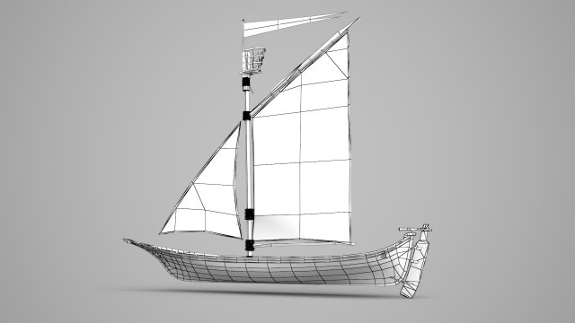 Medieval ancient small sailboat 3D Model in Sailboat 3DExport