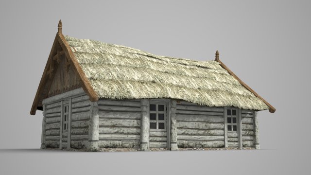 Medieval construction of thatched huts 3D Model in Buildings 3DExport
