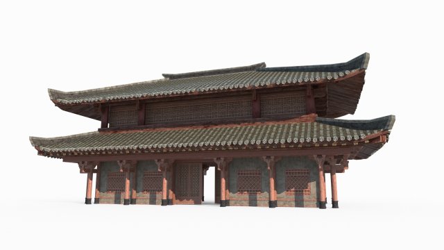 East Asian ancient architecture barracks palace 3D Model in Buildings ...