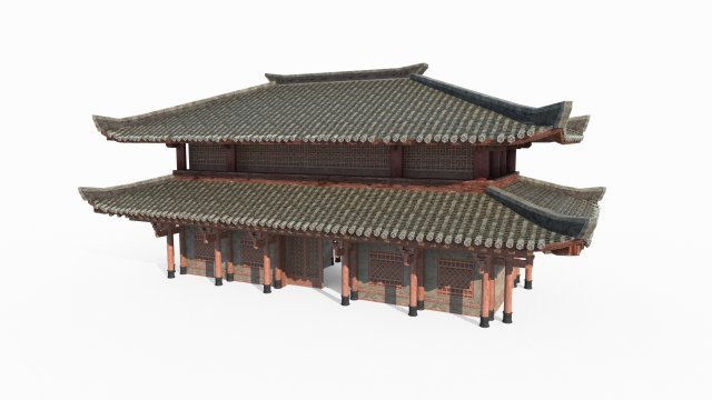 East Asian ancient architecture barracks palace 3D Model in Buildings ...