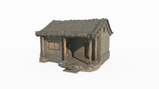 East Asian ancient building blue brick house 3D Model in Buildings 3DExport