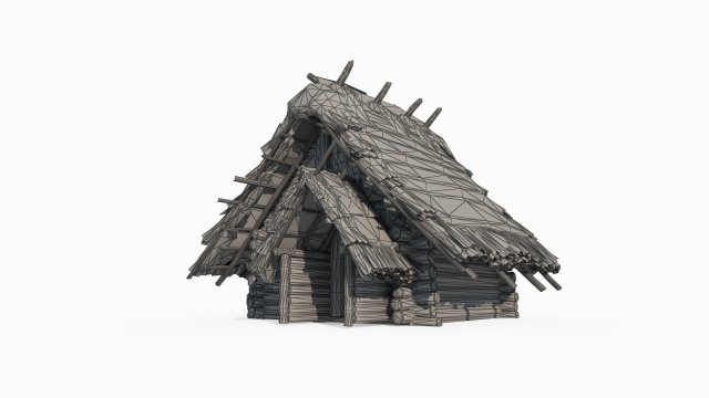 Ancient architecture thatched cottage 3D Model in Buildings 3DExport