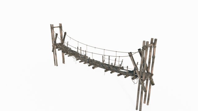 Ancient Old Suspension Bridge 3D Model in Buildings 3DExport