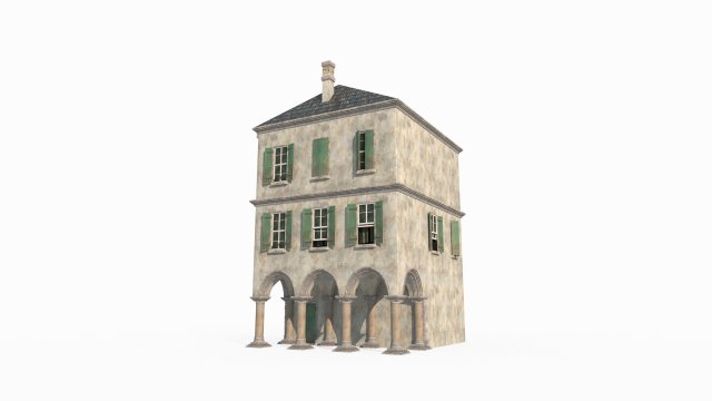 Ancient medieval building architecture 3D Model in Buildings 3DExport