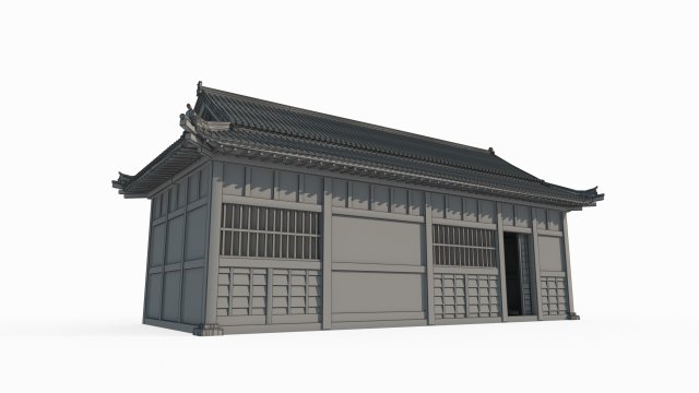 East Asian Ancient Architecture Partial Hall 3D Model in Buildings 3DExport