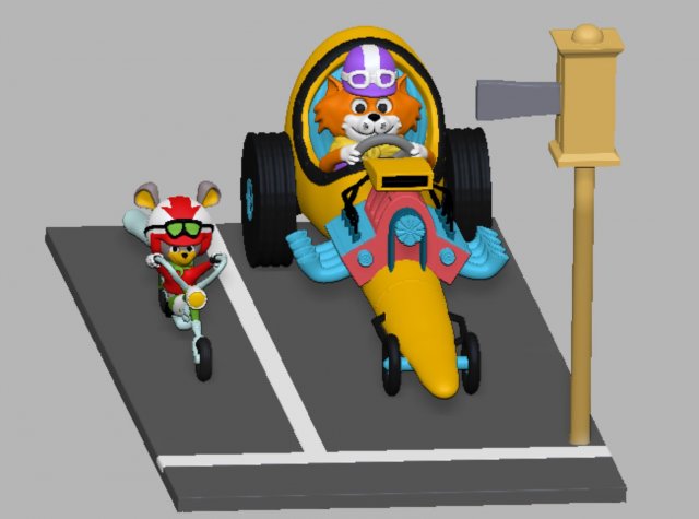 Motormouse and Autocat 3D Print Model in Animals 3DExport