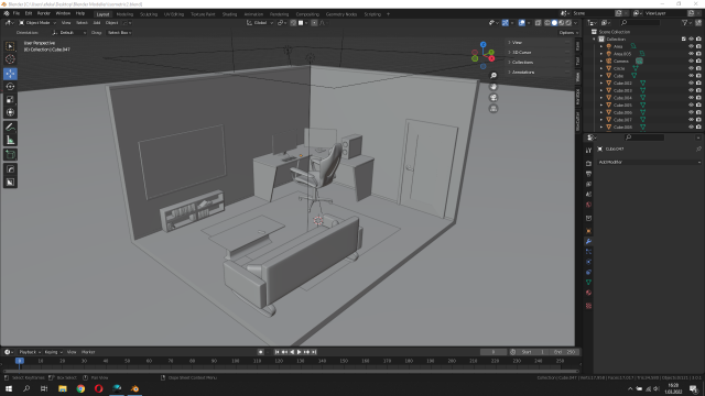 Isometric Gaming Room 3D Model in Bedroom 3DExport