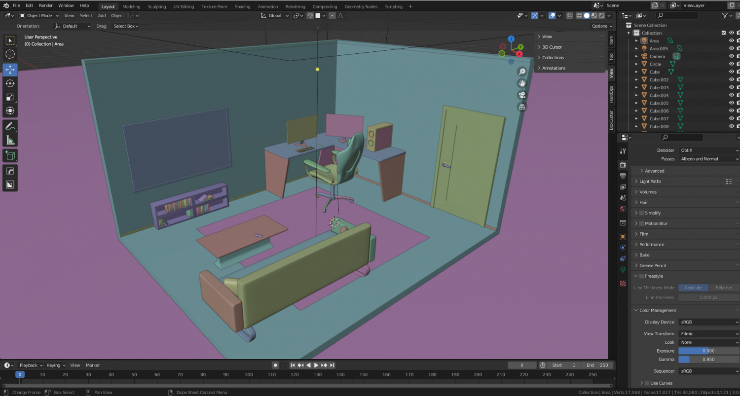 Isometric Gaming Room 3D Models in Bedroom 3DExport
