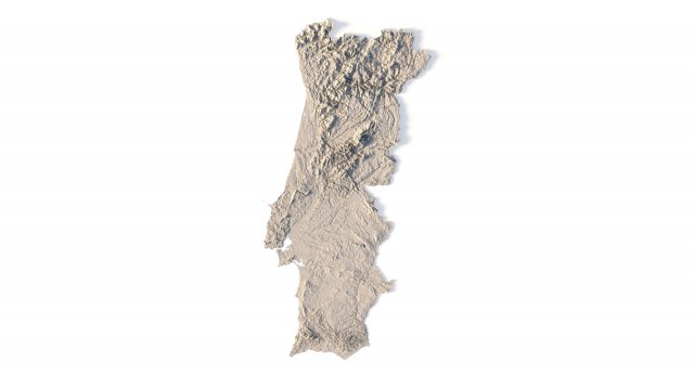 Portugal STL 3D Print Model in Terrain 3DExport