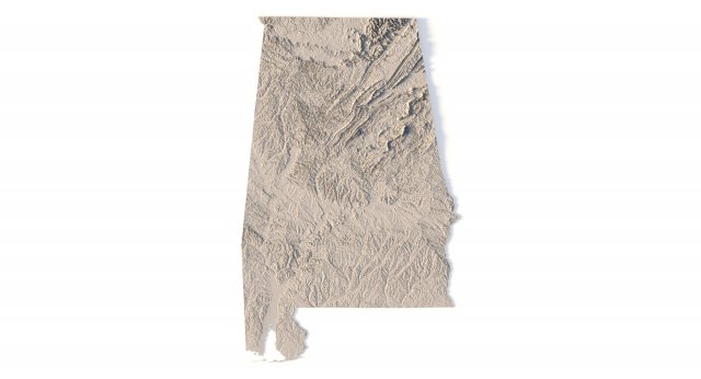 Alabama Topographic Map STL Model Modelo de impresión 3D in Terreno ...