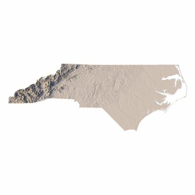 North Carolina Topographic Map STL Model Modelo de Impressão 3D in ...