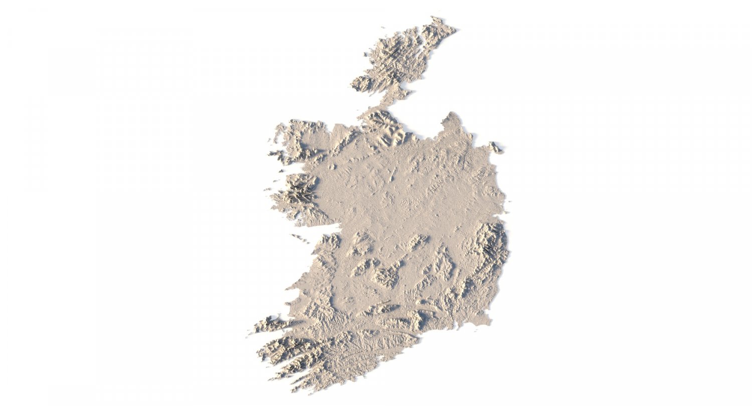 Ireland STL 3D Print Models in Terrain 3DExport