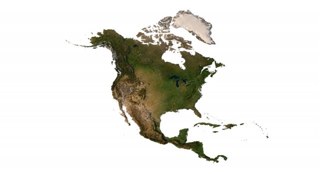 North America 3D map 3D Model in Landscapes 3DExport