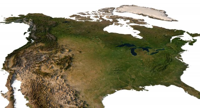 North America 3D map 3D Model in Landscapes 3DExport