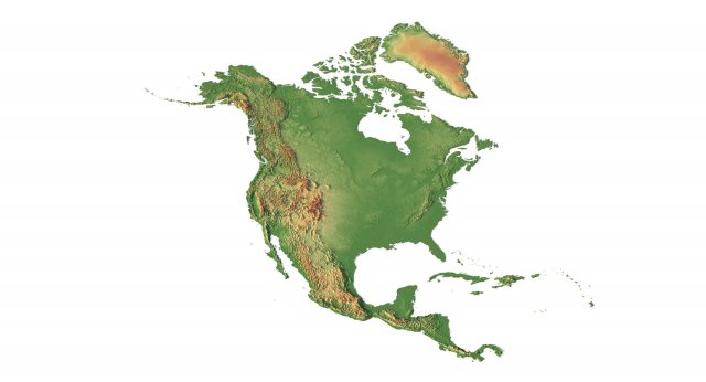 North America 3D map 3D Model in Landscapes 3DExport