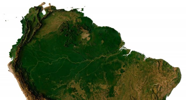 3D map of South America Modelo 3D in Paisajes 3DExport