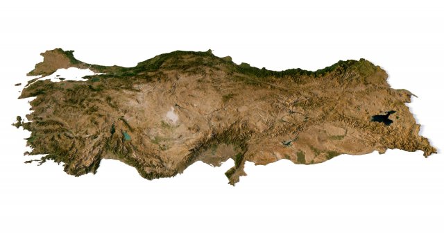 Relief map of Turkey 3D Model in Landscapes 3DExport
