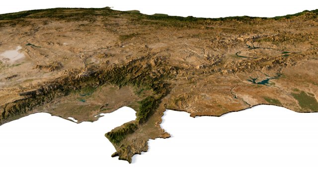 Relief map of Turkey 3D Model in Landscapes 3DExport