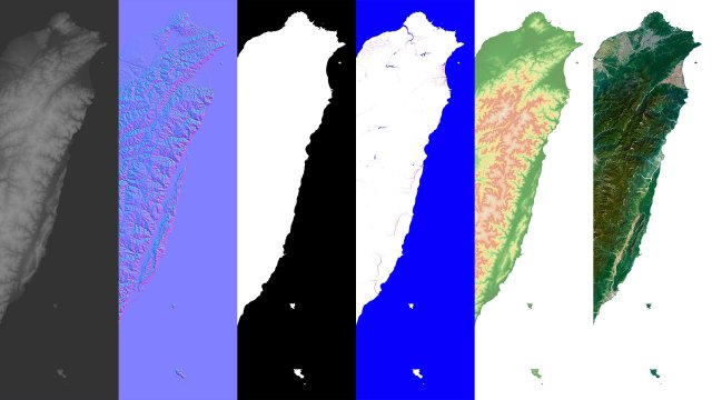 Taiwan Terrain 3D Map 3D Model in Landscapes 3DExport