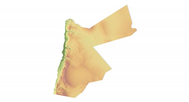 Jordan Terrain 3D Map Modelo 3D in Paisajes 3DExport