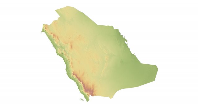 Saudi Arabia Terrain Map 3D Model in Landscapes 3DExport