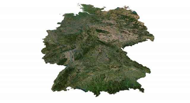 Germany Terrain 3D Map 3D Model in Landscapes 3DExport