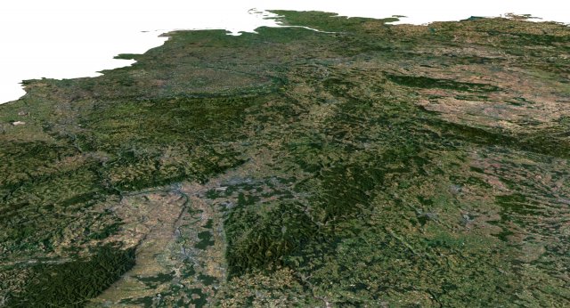 Germany Terrain 3D Map 3D Model in Landscapes 3DExport