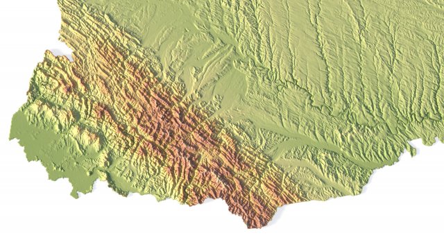 Ukraine Terrain 3D Map 3D Model in Landscapes 3DExport