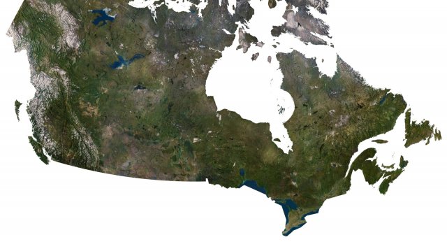 Canada Terrain 3D Map 3D Model in Landscapes 3DExport