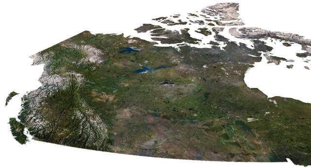 Canada Terrain 3D Map 3D Model in Landscapes 3DExport