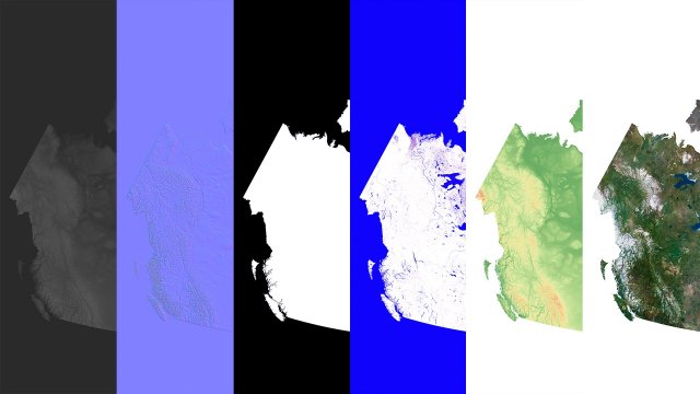 Canada Terrain 3D Map 3D Model in Landscapes 3DExport