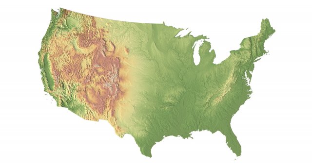 United States Terrain 3D Map 3D Model in Landscapes 3DExport