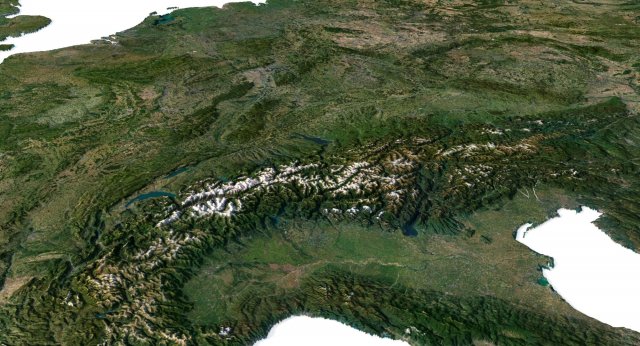 Europe Terrain 3D Map 3D Model in Landscapes 3DExport