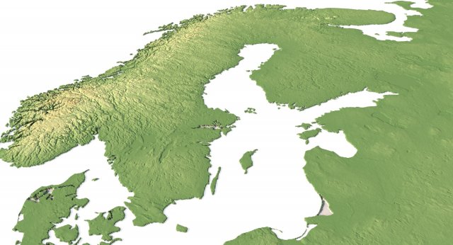 Europe Terrain 3D Map 3D Model in Landscapes 3DExport