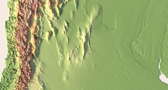 South America Terrain 3D Map 3D Model in Landscapes 3DExport