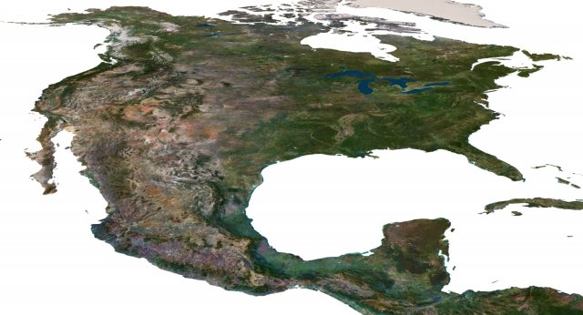 North America Terrain 3D Map 3D Model in Landscapes 3DExport