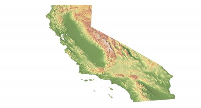 California State Terrain 3D Map 3D Model in Landscapes 3DExport