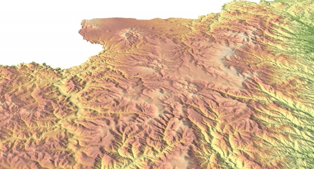 North Korea 3D Map 3D Model in Landscapes 3DExport