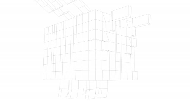 Minecraft Bee for Printing and Design 3D Model in Other 3DExport