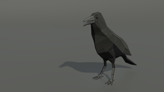 Raven Animation Loupoly 3D Model in Bird 3DExport