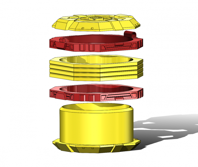 Weed Box with Twisted Rings and Hinge Lid 3D Print Model in Accessories ...