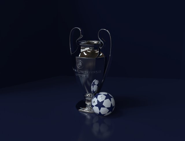 Champions League UEFA Trophy - SolidWorks and Keyshot 3D Model in ...
