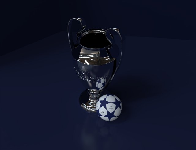 Champions League UEFA Trophy - SolidWorks and Keyshot 3D Model in ...