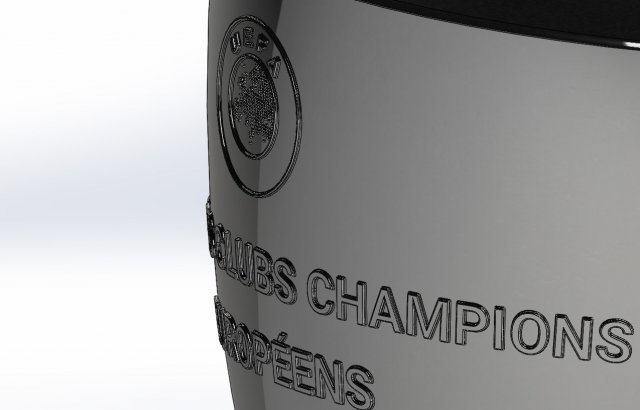 Champions League UEFA Trophy - SolidWorks and Keyshot 3D Model in ...