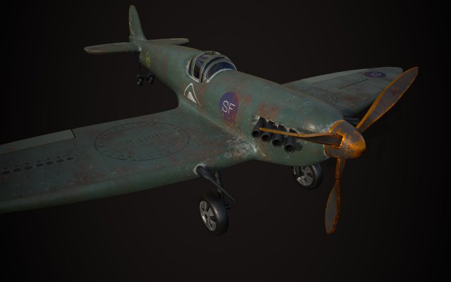 Spitfire 3D Model in Fighter 3DExport