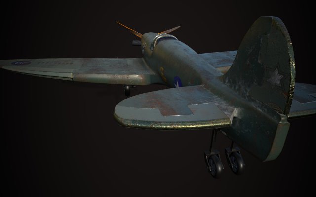 Spitfire 3D Model in Fighter 3DExport
