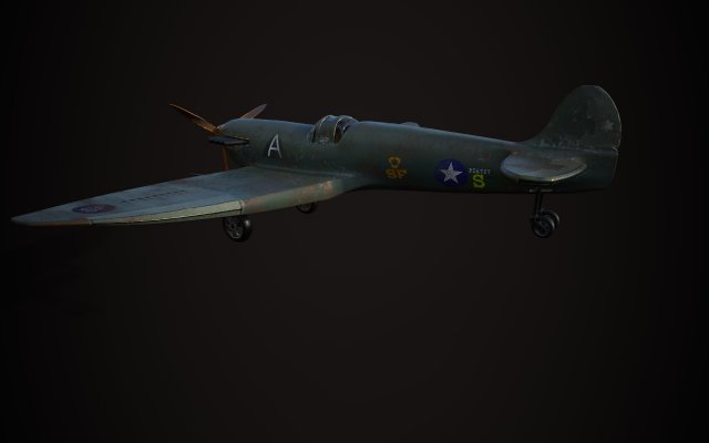 Spitfire 3D Model in Fighter 3DExport