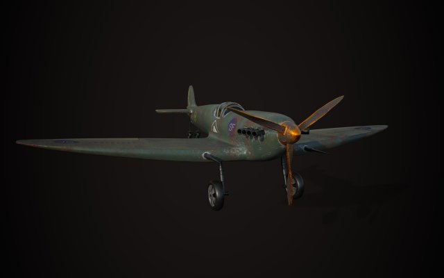 Spitfire 3D Model in Fighter 3DExport