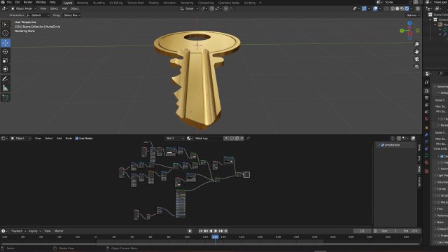 Procedural model of a door key Blender 34 3D Model in Door 3DExport