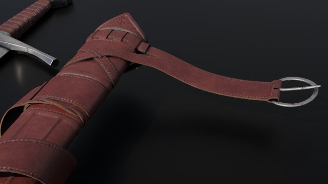 Templar Knight Sword with scabbard 3D Model in Melee 3DExport